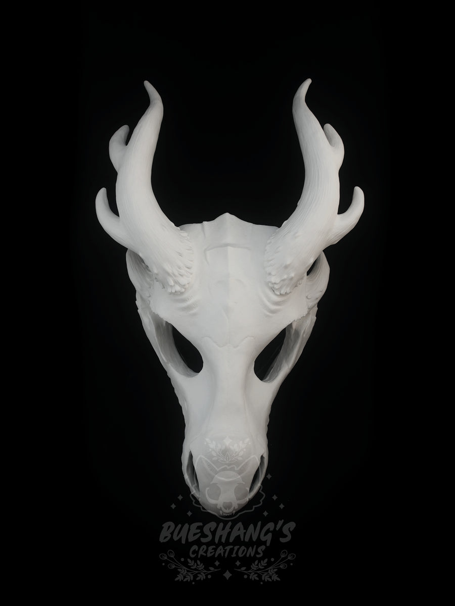 Dragon Skull Mask - Full - Antler Horns – Bueshang's Creations
