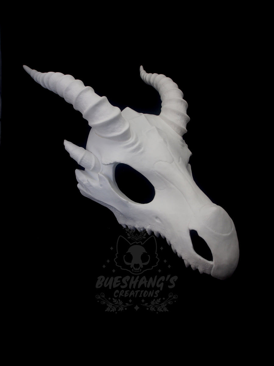 Dragon Skull Mask - Half - Original Horns – Bueshang's Creations